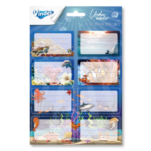Self-adhesive Book Name Labels, Underwater