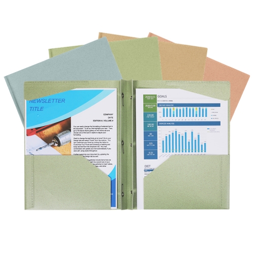 Pocket Folders with Prong, Wheat Straw Plastic,Wheat Straw Collection